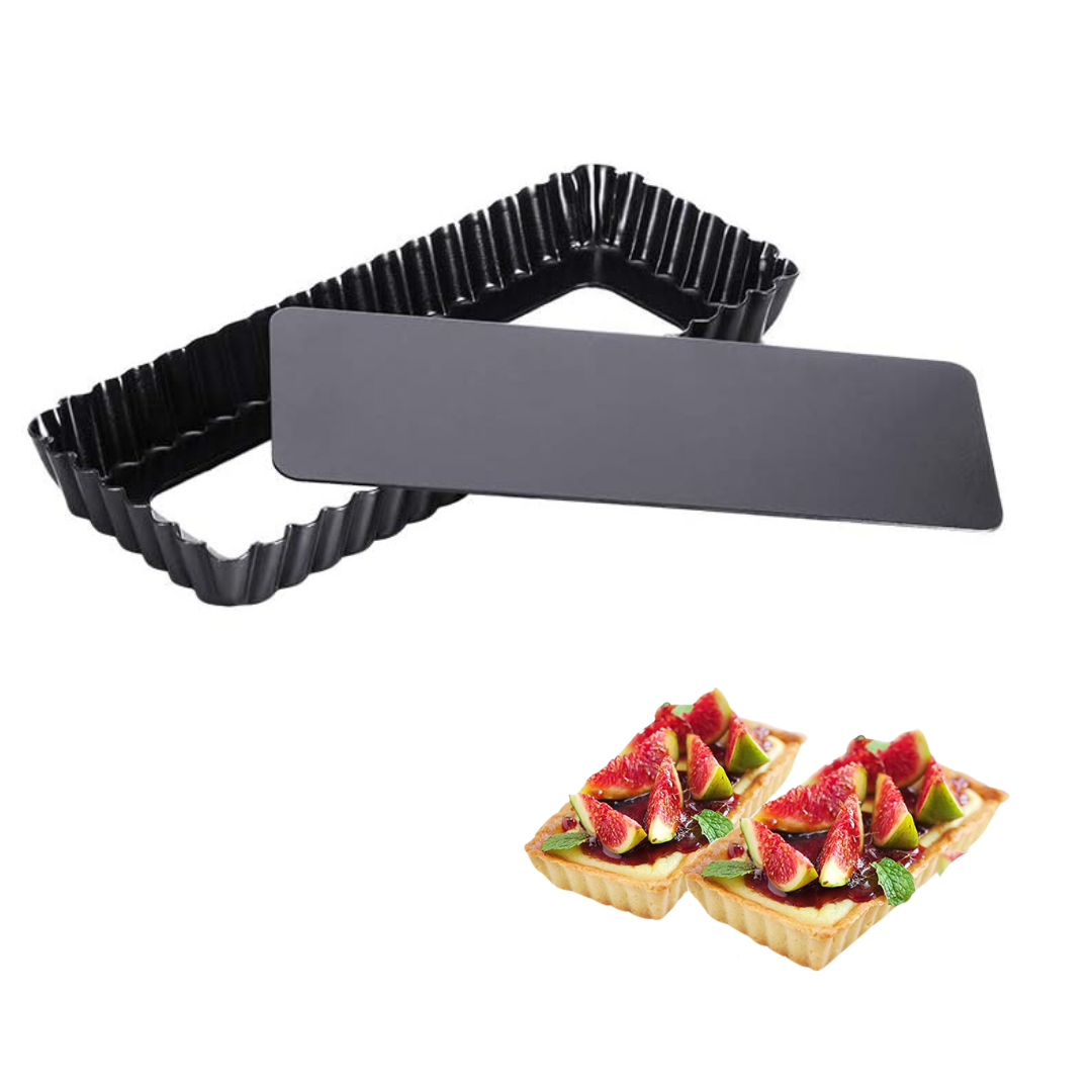 Mini Rectangle Non Stick Tart Pan With Removable Base – Bake It Egypt