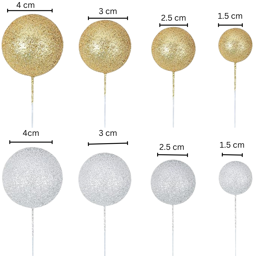 Glitter Ball Cake Topper Set (4 Colors Available) – Bake It Egypt